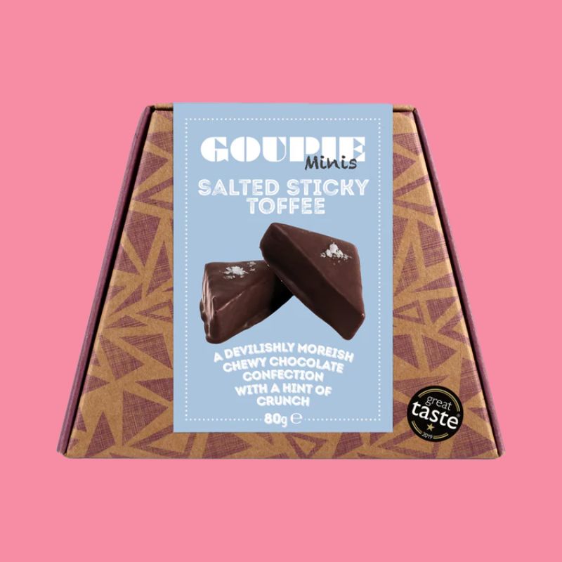 Goupie Chocolates Mini Salted Sticky Toffee | The Vegan Candy Man